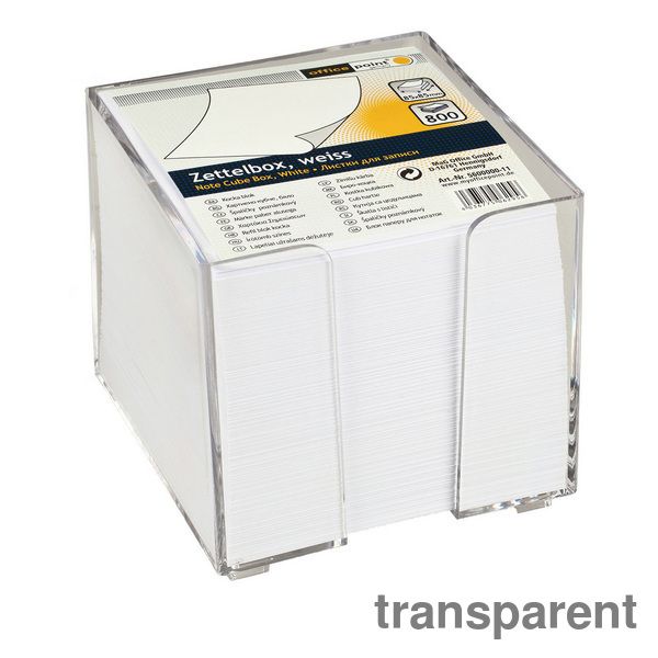 Officepoint Zettelbox transparent 90 x 90 x 90 mm