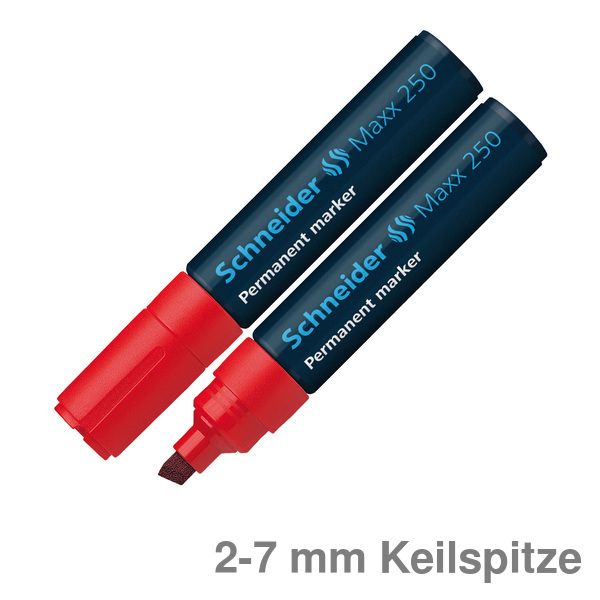 Schneider Permanentmarker "Maxx 250" rot 2-7 mm Keilspitze